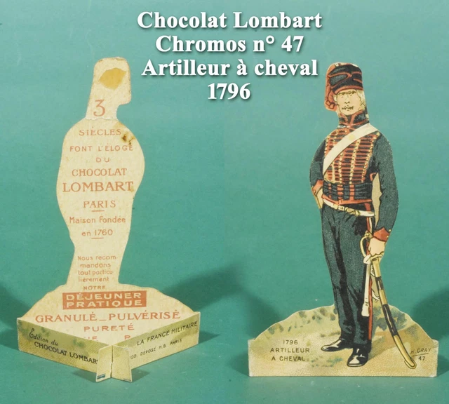 CHOCOLAT LOMBART, CHROMOS n° 47 Artilleur à cheval 1796 EUR 5,00 ...