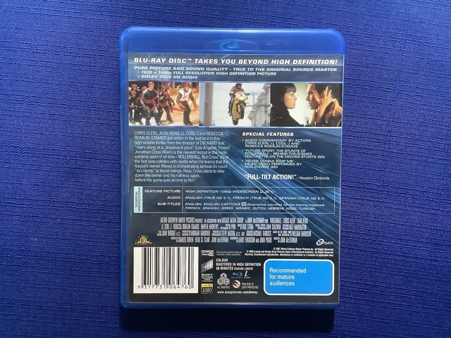 ROLLERBALL (BLU-RAY, 2001) Rebecca Romjn-Stamos - Like New Region Free ...