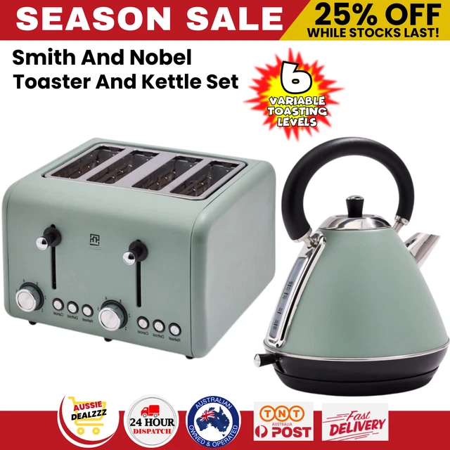 4-SLICE TOASTER AND 1.7L Kettle Set Breakfast Toast Maker Hot Water Tea ...