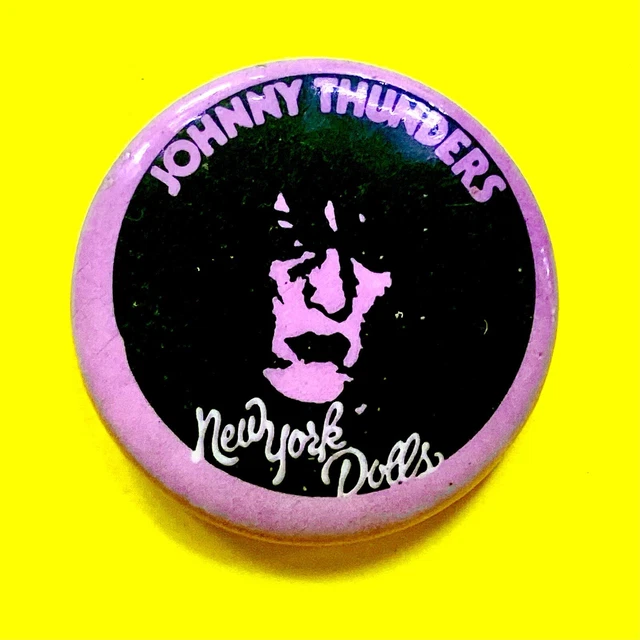 JOHNNY THUNDERS 🔥 RARE 🔥 Original 1980s 🔥 NEW YORK DOLLS 🔥 Badge pin £ ...