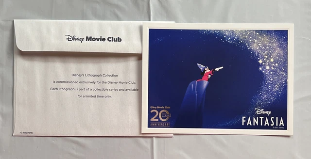 DISNEY MOVIE CLUB 20th Anniversary Fantasia Lithograph with Sorcerer ...