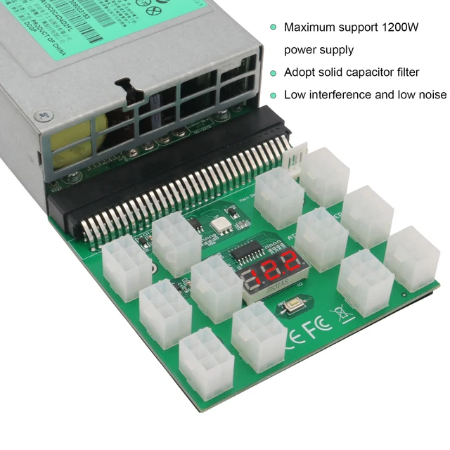 (GREEN)POWER DISTRIBUTION BOARD Adapter 12 Position Module Motherboard ...