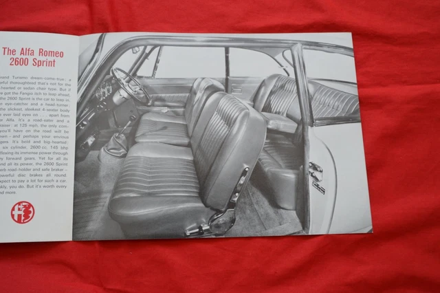 ALFA ROMEO 2600 Sprint brochure catalogue prospekt £100.00 - PicClick UK