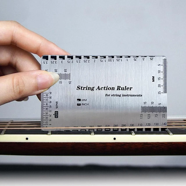 GITARRENSAITEN-AKTIONSLEHRE, LINEAL, ANLEITUNG zum Einrichten, Messen ...