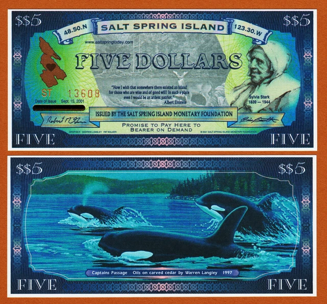 SALT SPRING ISLAND (Canada) 5 Dollars 2001 UNC $24.99 - PicClick CA