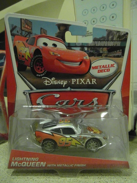 DISNEY PIXAR CARS Silver Metallic Lightning Mcqueen Kmart Mattel 1.55 ...