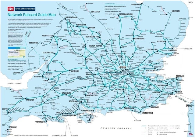 NETWORK CARD GUIDE MAP (SE ENGLAND) 2025 with TT refs Size A3 + FREE ...