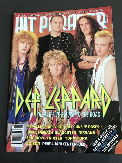 AFFICHE HIT PARADER Magazine Oct 92 Def Leppard Metallica Puns Sabbath ...