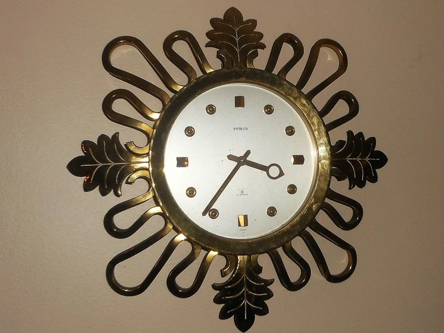 VINTAGE ART DECO Semca 8-Day Swiss Pull String-Wind Wall Clock- WORKING ...