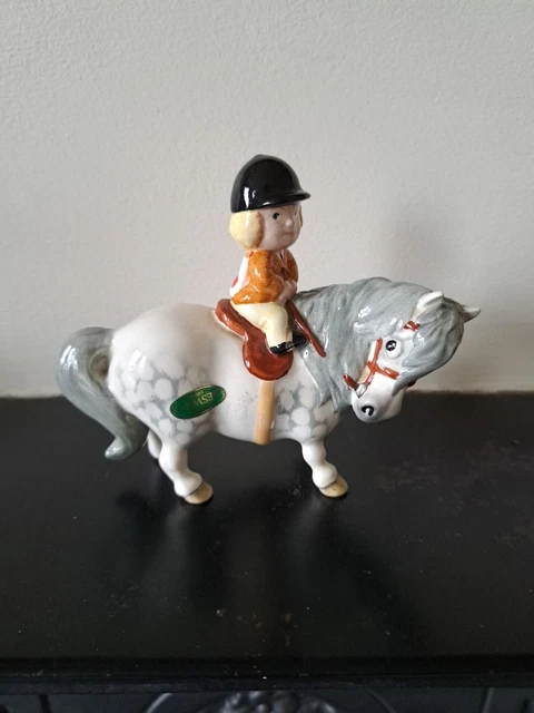 VINTAGE 1981 JOHN BESWICK Norman Thelwell "Angel On Horseback" Grey ...