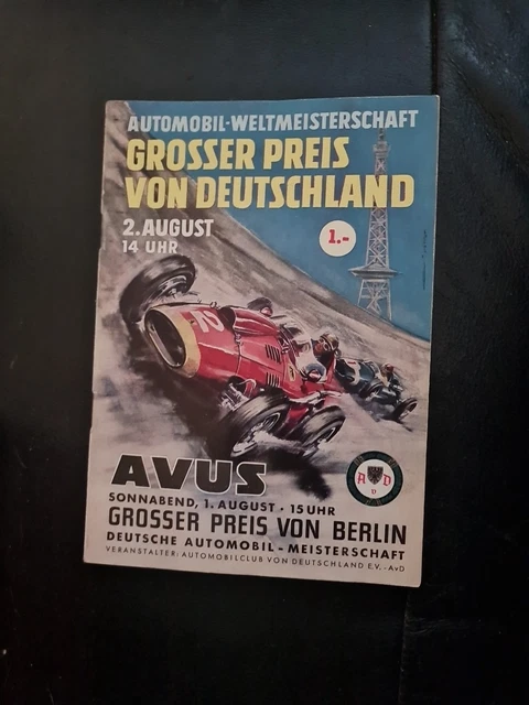 ORIGINAL PROGRAMM AVUS Großer Preis Von Deutschland 02. August 1959 EUR ...