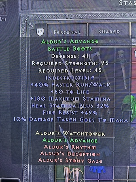 D2R DIABLO 2 Resurrected Aldur’s Advance 40 Fr 50 Vit 180 Stam Pc&Ps4/5 ...