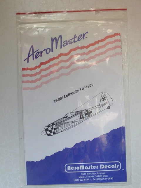 1/72 AEROMASTER DECALS Luftwaffe Fw-190s 72-001 £10.00 - PicClick UK