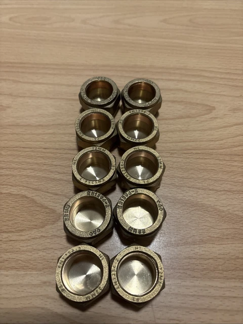 STOP END CAP 22mm Blank Fitting for Copper Pipe Brass Compression Pack ...