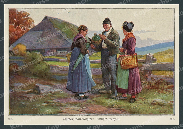 FRITZ REISS SCHWARZWALD Tracht Renchtal Landschaft Bauernhof Romantik Heimat 1910 EUR 39,95 ...