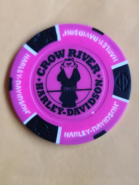 HARLEY DAVIDSON POKER Chip "Crow River" from: Delano, MN New Style PINK ...