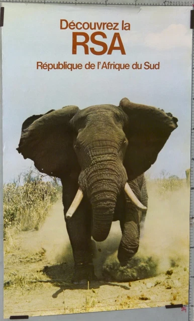 ANTIQUE POSTER DISCOVER THE RSA REPUBLIC OF SOUTH AFRICA c 1950-60 £211 ...