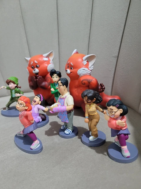 DISNEY TURNING RED Set Of 8 Figures Mei Lee Red Panda Ming Miriam Jin ...