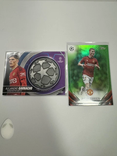 TOPPS COMPETIZIONE UEFA per club carta reliquia Garnacho & Hojlund/199 ...