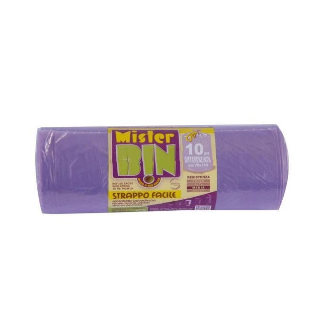 MISTER BIN SAC à ordures cravates violet 70X110 pièces 10 8055349470054 ...