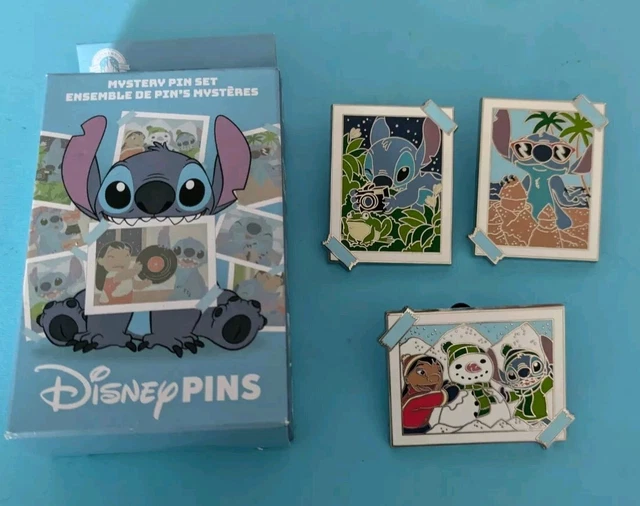 DISNEY PARKS 2024 Lilo & Stitch Family Photos Mystery Box 3 Pin Set £20 ...