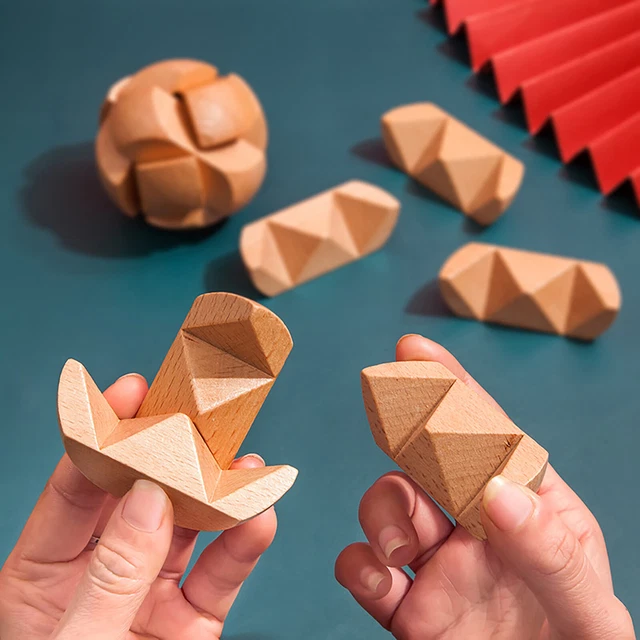 IQ BRAIN TEASER Kong Ming Lock Lu Ban Lock 3D imbriqué bavure puzzles ...