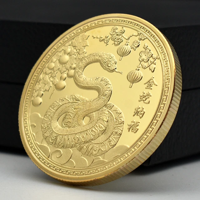 CHINESE ZODIAC YEAR of Snake Ornament Coin 2025 Holiday Gift Gold ...