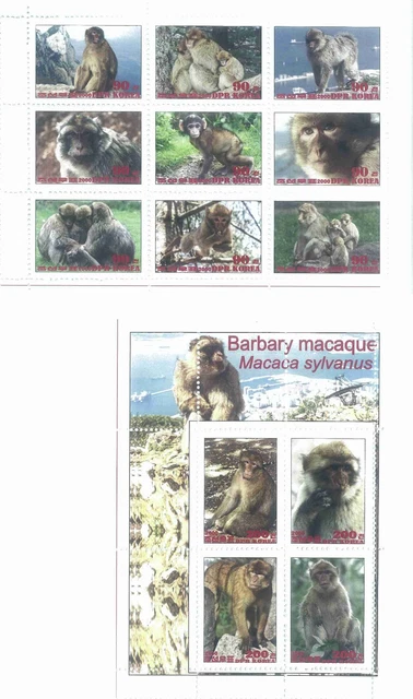 STAMP SHEET+BLOCK TIBETAN Macaque 2020 Korea issue Monkeys $20.15 ...