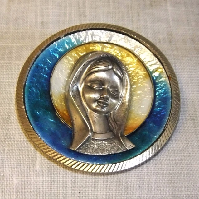 VIRGIN CRADLE MEDAL Or Medallion In Sterling Silver And Fire Enamel £38 ...