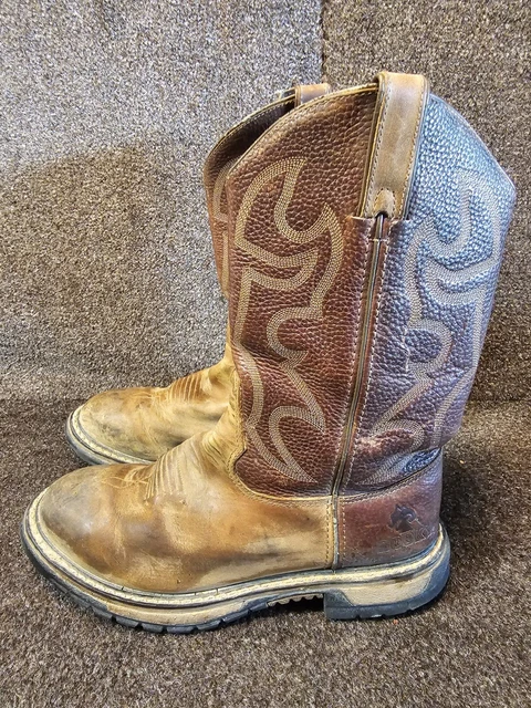 ROCKY MENS SIZE 9.5W Original Ride Branson Western Work Boot 2732 Brown ...