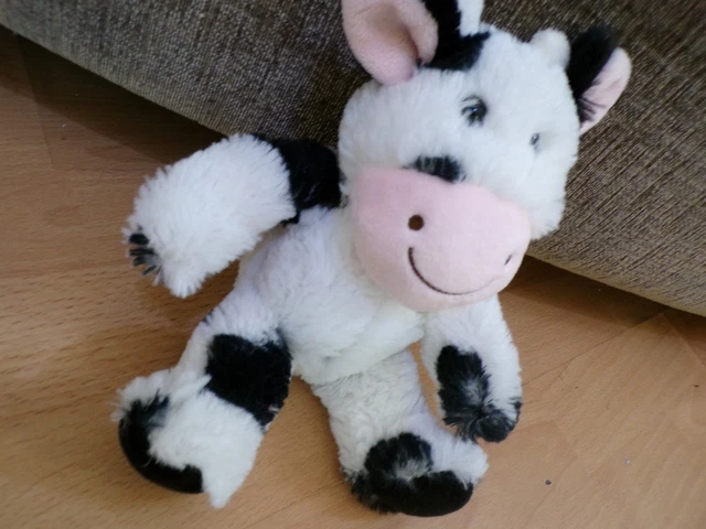 WAITROSE BLACK WHITE Plushie Stuffed Cow Soft Toy 9In £3.39 - PicClick UK