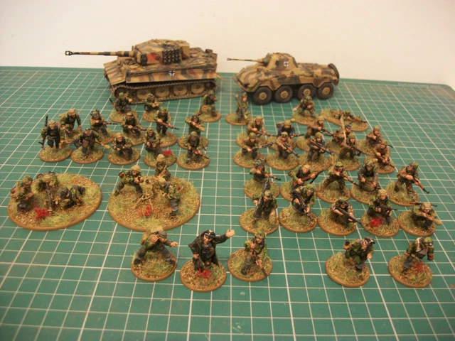 PAINTED 28MM WW2 Bolt Action German 1500 point waffen ss para army ...