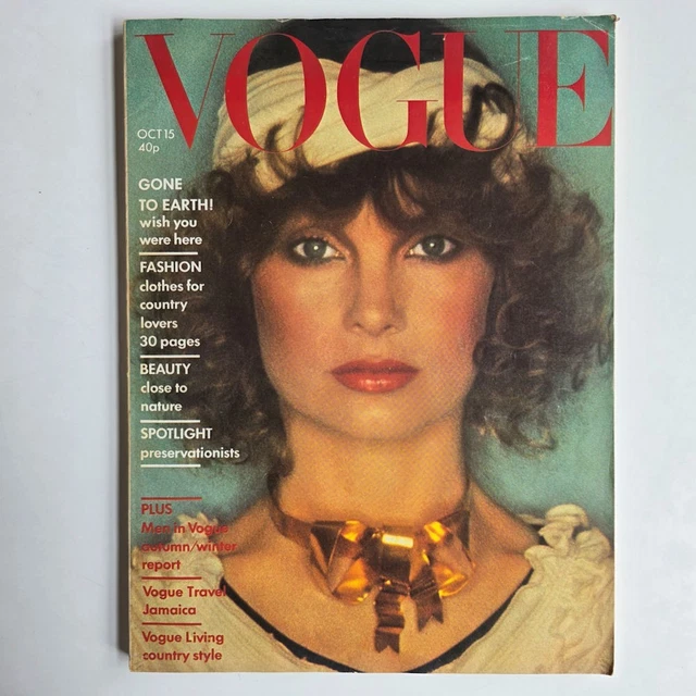 VOGUE MAGAZINE OCTOBER 15th 1974 Jean Shrimpton Cover Vintage 1970s £25 ...