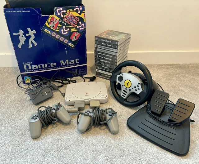 PLAYSTATION 1 BUNDLE Including Console, Games, Steering Wheel And Dance ...