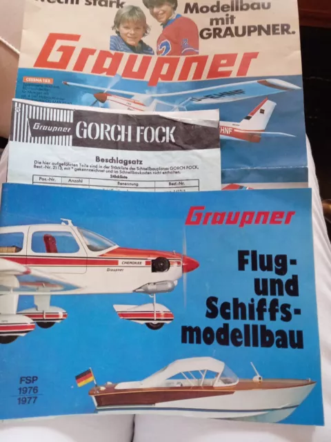 ALTER GRAUPNER MODELLBAU Prospekt FSP 1976/1977 FLUGZ.u.SCHIFFE 1970er ...