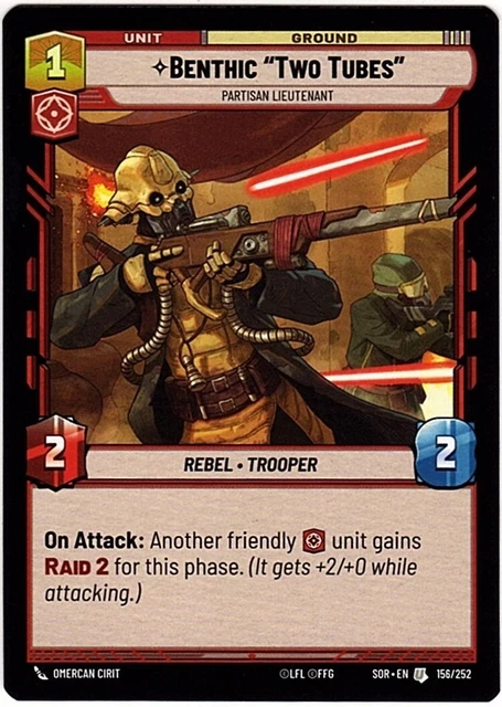 STAR WARS UNLIMITED: Spark of Rebellion Benthic "Two Tubes" (Uncommon ...