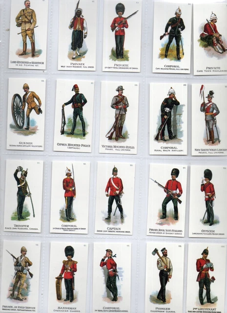 TYPES OF BRITISH & Colonial Regiments Set 51-100 Gallaher 1898 ...