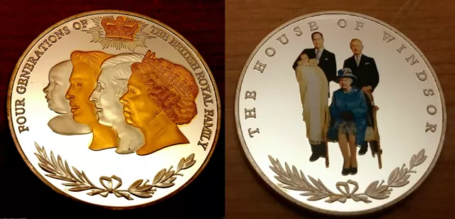 ROYAL FAMILY GOLD Silver Coin King Charles III Prince William George ... ROYAL FAMILY GOLD Silver Coin King Charles III Prince William George ...