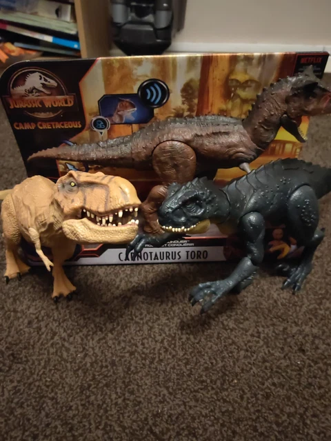 JURASSIC WORLD X3 Bundle Camp Cretaceous Scorpios Rex, Carnotaurus Toro ...