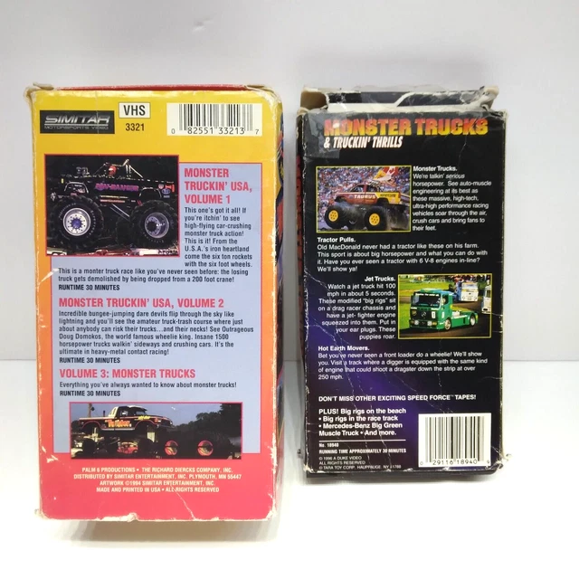 LOT OF 4 Monster Truck VHS Tapes Simitar Duke Video 1994-1996 Tara Toy ...
