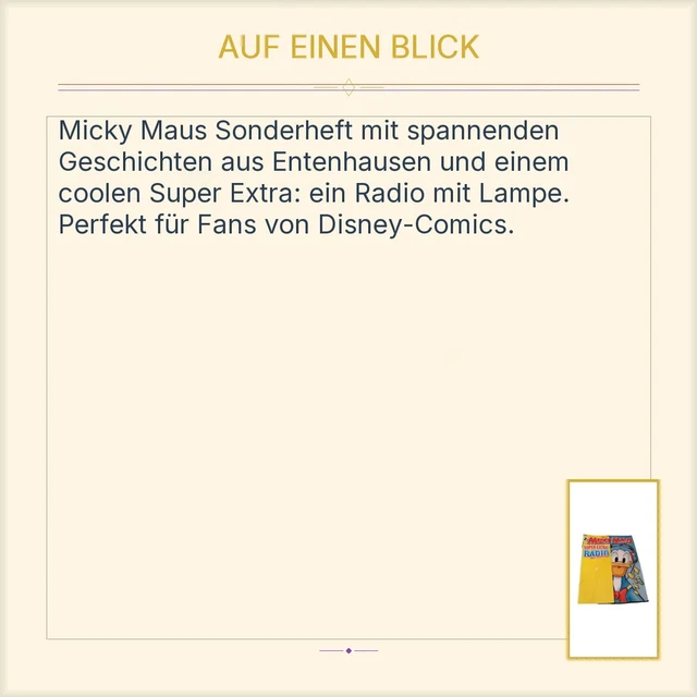 MICKY MAUS SONDERHEFT Egmont Ehapa Comic Radio Lampe Deutsch ...