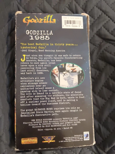 GODZILLA 1985 VHS 1997 Anchor Bay Raymond Burr photos du monde neuf EUR ...
