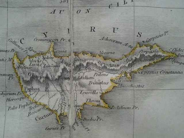 1821 LARGE MAP ANCIENT ASIA MINORMYSIA PHRYGIA etc HAND COLOURED 23 x ...