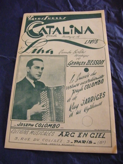 PARTITURA CATALINA LINA Di Georges Besson Rumba EUR 13,47 - PicClick IT