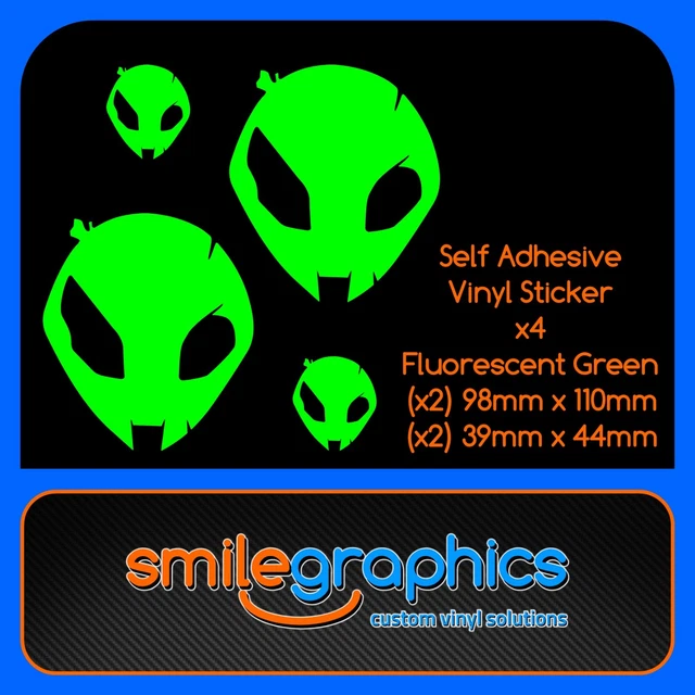 BMW S1000RR ALIEN Head Decals Fluorescent Green Stickers £8.50 ...