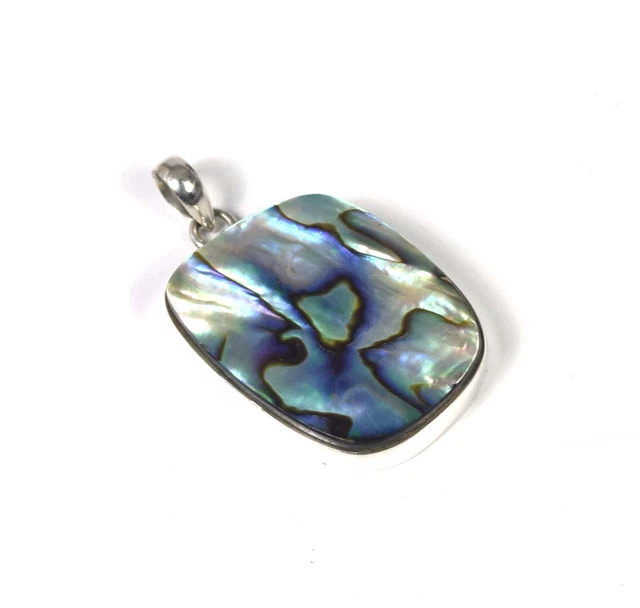 925 SOLID STERLING Silver Abalone Shell Pendant-1.6 Inch K873 EUR 15,11 ...