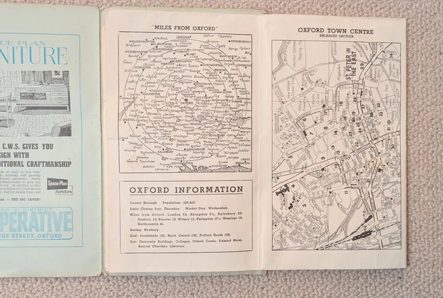 RARE VINTAGE 1960S Road Map Oxford. Barnett's. Good Condition. £1.16 ...