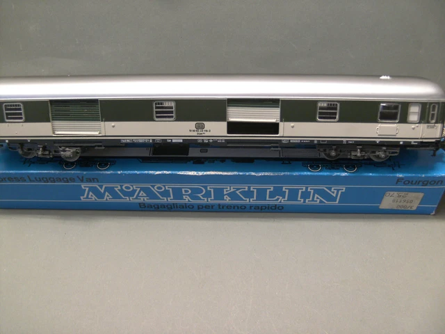 MÄRKLIN 4093 DB D-Zug-Gepäckwagen, beige/türkis, mit 4 schiebbaren Jalusien (3) EUR 14,00 ...