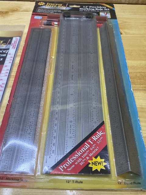 VINTAGE INCRA RULES 12 in. Precision Marking Rule Set 4pc. W/dovetail ...