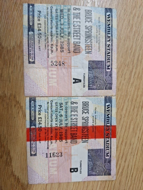 BRUCE SPRINGSTEEN WEMBLEY Stadium Ticket 1985 EUR 46,74 - PicClick IT